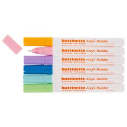 buttinette Acryl-Painter "Pastell", St&auml;rke: 2 mm, 6 Stifte