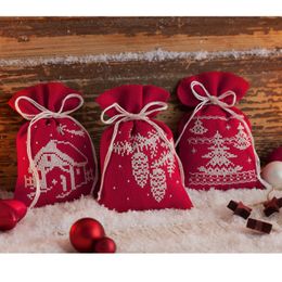 Verachtert Geschenks&auml;ckchen "Weihnacht Rot/Wei&szlig;", 3er-Set