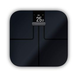 Garmin Index S2 Smart Schwarz Diagnosewaage (K&ouml;rperfett-Diagnose, Analyse, Muskel-Masse, K&ouml;rperwasser, Knochen-Masse, smart, WLAN, App, digital, LCD)