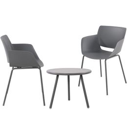 CLP Sitzgruppe Minota f&uuml;r den Garten I Set aus Tisch Minot und St&uuml;hlen Alpena I Outdoor-Set wetterfest und UV-best&auml;ndig I Gartenm&ouml;bel