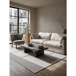 Flachgewebe-Teppich robust Creme 160x220 cm - NURE KADIMA DESIGN