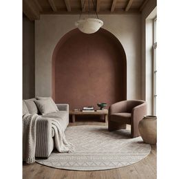 KADIMA DESIGN Flachgewebe-Teppich Polypropylen Beige 160x160 cm - ESERA Kadima