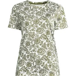 LANDS' END Supima Kurzarm-Shirt mit rundem Ausschnitt f&uuml;r Damen, Damen, size: regular, Gr&uuml;n, Baumwolle, by Lands' End