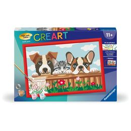 RAVENSBURGER VERLAG CreArt, Malen nach Zahlen Kinder - Hunde und Katze