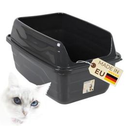 GarPet Katzenklo mit hohem Rand Schwarz XXL
