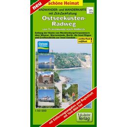 Ostseek&uuml;sten-Radweg von Travem&uuml;nde nach Ahlbeck 1:50 000 Radwander- und Wanderka...