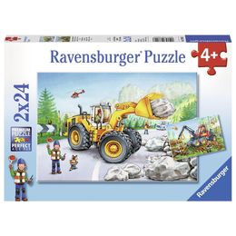 RAVENSBURGER VERLAG Bagger und Waldtraktor. Puzzle 2 x 24 Teile
