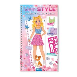 Tr&ouml;tsch Malbuch mit Schablonen und Stickern Mein Style Romantik