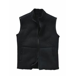 Lederwerk Herren Lammfell-Weste Schwarz 100 % Lammfell