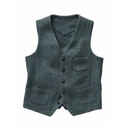 Mey & Edlich Mey & Edlich Herren K&uuml;stenfaden-Weste Blau 100 % Schurwolle (Merino)