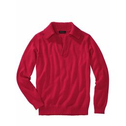 Mey & Edlich Mey & Edlich Herren Shirtkragen-Pulli Rot 85 % Baumwolle (bio), 15 % Wolle