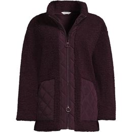 LANDS' END Teddyfleecejacke mit Stepptaschen in Petite-Gr&ouml;&szlig;e, Damen, size: petite, Rot, Polyester, by Lands' End