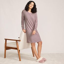 LANDS' END Silky Knit Nachthemd Gestreift f&uuml;r Damen, Damen, size: regular, Pink, Polyester/Viskose/Polyester-Mischung, by Lands' End