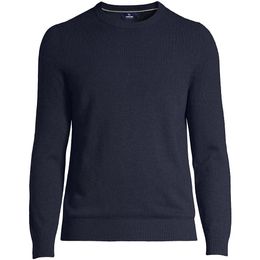 LANDS' END Kaschmirpullover mit rundem Ausschnitt, Herren, size: regular, Blau, Kaschmir, by Lands' End
