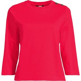LANDS' END Shirt mit Schulterkn&ouml;pfen f&uuml;r Damen, Damen, size: regular, Pink, Baumwolle, by Lands' End