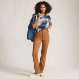 LANDS' END Rail Straight Feincordhose High Waist f&uuml;r Damen in Petite-Gr&ouml;&szlig;e, Damen, size: petite, Braun, Elasthan/Baumwoll-Mischung, by Lands' End