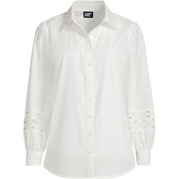 LANDS' END Hemdbluse mit Cutout-Detail f&uuml;r Damen in Petite-Gr&ouml;&szlig;e, Damen, size: petite, Wei&szlig;, Baumwolle, by Lands' End