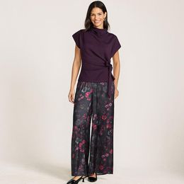 LANDS' END Flie&szlig;ende Palazzohose f&uuml;r Damen in Petite-Gr&ouml;&szlig;e, Damen, size: petite, Rot, Polyester, by Lands' End