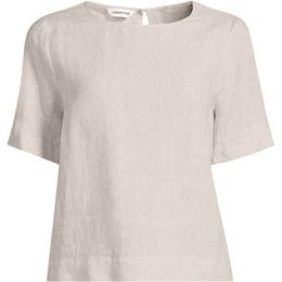 LANDS' END Premium Reinleinen-Schlupfbluse f&uuml;r Damen in Petite-Gr&ouml;&szlig;e, Damen, size: petite, Beige, by Lands' End