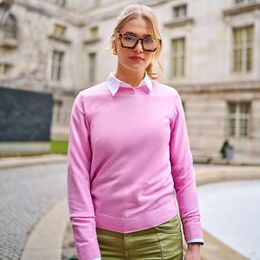LANDS' END Merino-Pullover f&uuml;r Damen in Petite-Gr&ouml;&szlig;e, Damen, size: petite, Pink, Wolle, by Lands' End