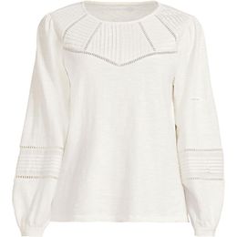 LANDS' END Flammgarn-Shirt mit Biesen-Verzierung f&uuml;r Damen in Plus-Gr&ouml;&szlig;e, Damen, size: plus, Elfenbein, Baumwolle, by Lands' End