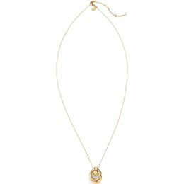 LANDS' END Wasserfeste Halskette mit langem Knotenanh&auml;nger f&uuml;r Damen, Damen, size: regular, Gelb, Messing, by Lands' End