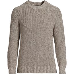 LANDS' END Melierter Rundhalspullover DRIFTER f&uuml;r Herren, Herren, size: regular, Braun, Baumwolle, by Lands' End