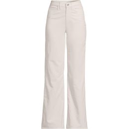 LANDS' END Feincord-Schlaghose High Waist f&uuml;r Damen, Damen, size: regular, Elfenbein, Elasthan/Baumwoll-Mischung, by Lands' End