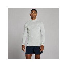 Myprotein MP Herren Tempo Pillar Graphic Nahtlos 1/4 Zip - Chrom - XL