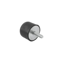 KIPP Gummipuffer Ballig Au&szlig;engewinde M12 D=100 H=80 Stahl Elast. Naturkautschuk (K2051.1000801270)