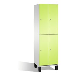 C+P Doppelstockspind Cambio auf F&uuml;&szlig;en, 4 F&auml;cher, H1980xB600xT525mm Front Viridingr&uuml;n Korpus Lichtgrau ; C + P M&ouml;belsysteme (45101-20|S10014)