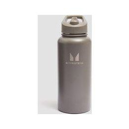 Myprotein recycelte Metallflasche mit Klappstrohhalm 1 L &ndash; Dunkles Tr&uuml;ffelbraun