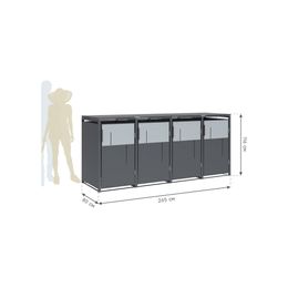 Westmann M&uuml;lltonnenbox Tonus 4 4 x 240L Anthrazit 80 x 265 x 116cm ; 50NRTH GmbH (WMJGBC254-4)