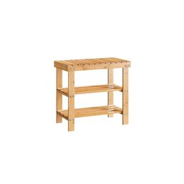 sobuy Schuhbank mit Sitzfl&auml;che Holzfarbe 50x29x45cm Funktional