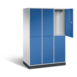 C+P Spind doppelst&ouml;ckig XL Intro, H1950xB1220xT590mm, Front Enzianblau, Korpus Lichtgrau (8270-303) ; C + P M&ouml;belsysteme (8270-303|S10010)