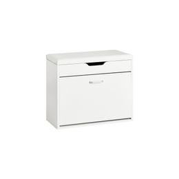 sobuy Schuhbank mit 1 T&uuml;r Wei&szlig; 60x30x50cm Funktional
