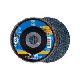 Pferd TOOLS POLIFAN F&auml;cherscheibe PFC 115x22,23 mm konisch Z60 Uni.-Linie PSF STEELOX Stahl/Edelstahl (67766115)