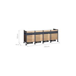 Westmann M&uuml;lltonnenverkleidung Planum 4x 240L 90 x 330 x 120cm ; 50NRTH GmbH (WMJGBF03-4S-120-W-4)