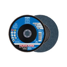 Pferd TOOLS POLIFAN POWER F&auml;cherscheibe PFF 180x22,23 mm flach Z40 SG STEELOX Stahl/Edelstahl (67684185)