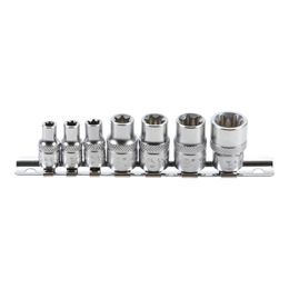 BGS-technic BGS Steckschl&uuml;ssel-Einsatz-Satz E-Profil Antrieb Innenvierkant 6,3 mm / 10 mm SW E6 - E16 7 tlg. ; BGS technic (2027)