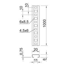 Obo-bettermann OBO Bettermann Profilschiene CL2008BP1000FS bandverzinkt abbrechbar (1105906)