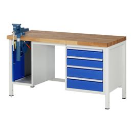 Rau Werkbank h&ouml;henverstellbar 8185A1, B1500xT700xH840-1040mm, 4x Schublade-TA, SSKL (03-8185A1-157B4H.11)