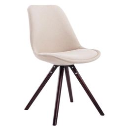 CLP Retro-Stuhl Toulouse Rund Mit Stoffbezug Und Hochwertigem Sitzpolster I Lehnstuhl Mit Stabilem Holzgestell I Sitzh&ouml;he 48 cm