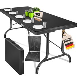 Kesser&reg; Buffettisch Tisch klappbar Kunststoff 183x76 cm Campingtisch Partytisch Klapptisch Gartentisch f&uuml;r Garten, Terrasse und Balkon zusammenklappbar 8 Personen inkl. Tragegriff und Cover