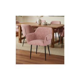 Home Deluxe Esszimmerstuhl chenille CHENO - 5er Set Rosa