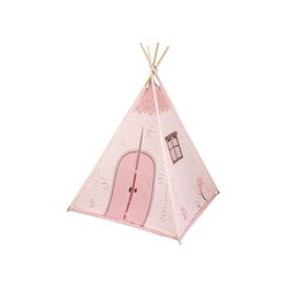Kikka boo Kinder-Spielzelt Tipi weiche Bodenmatte, T&uuml;re zum &Ouml;ffnen und Schlie&szlig;en rosa