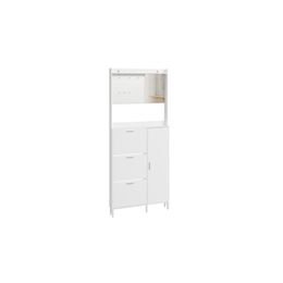 sobuy Schuhschrank, Schuhkipper, Schuhregal mit 1 T&uuml;r Wei&szlig; 83x14x197cm Modern