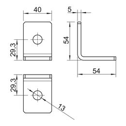 Obo-bettermann OBO Bettermann Verbindungswinkel 90&deg; 54 x 54 x 5mm GMS 2 VW 90 FT (1124659)