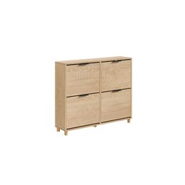 sobuy Schuhschrank Hell Eiche 100x24x83cm Modern