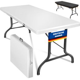 Kesser&reg; Buffettisch Tisch klappbar Kunststoff 183x76 cm Campingtisch Partytisch Klapptisch Gartentisch f&uuml;r Garten, Terrasse und Balkon zusammenklappbar 8 Personen inkl. Tragegriff und Cover